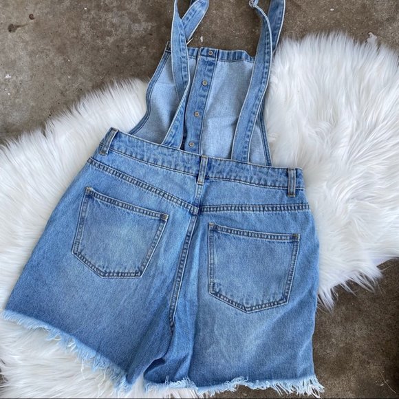 Forever 21 | Jeans | Forever 2 Button Distressed Cut Off Overalls ...